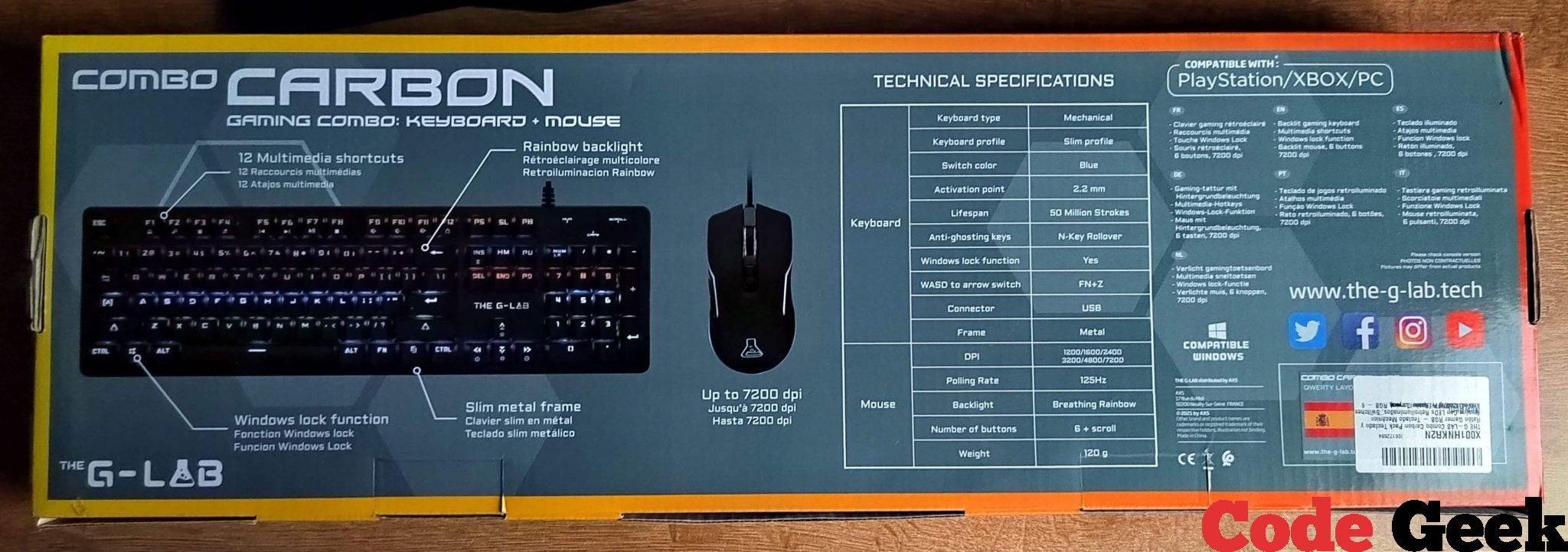 THE G-LAB Carbon Gaming Combo — Review en Español